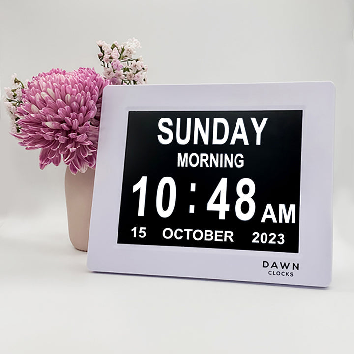 Original Dawn Clock - 8inch Digital Calendar and Reminder Clock – Back ...